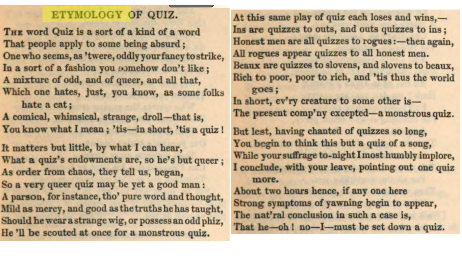 The Etymology of “Quiz” – Useless Etymology